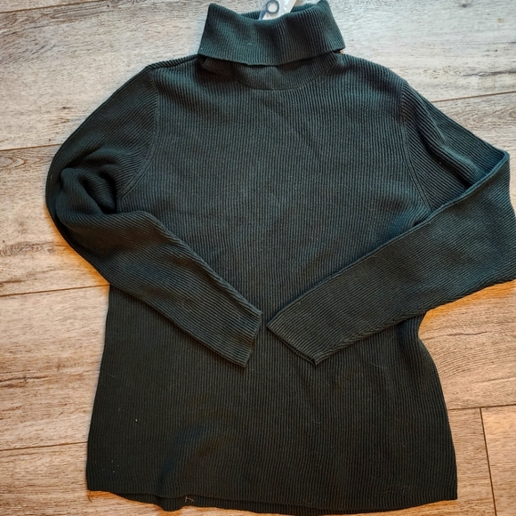 croft & barrow | Sweaters | Nwt Hunter Green Cotton Ribbed Turtleneck ...